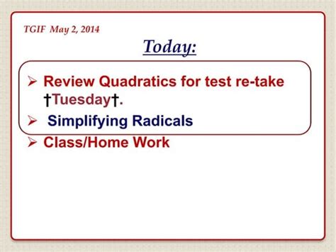 Module 4 Grade 9 Mathematics Radicals Ppt