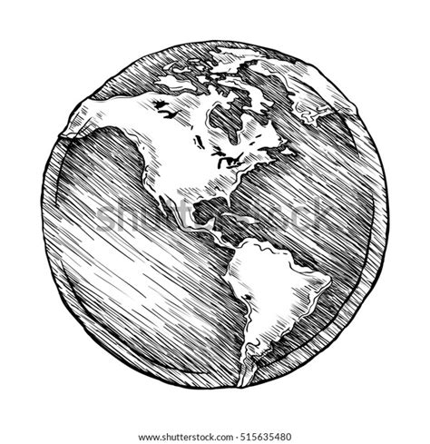 Globe Outline Drawing Vector Illustration Sketchy Stock Vector Royalty
