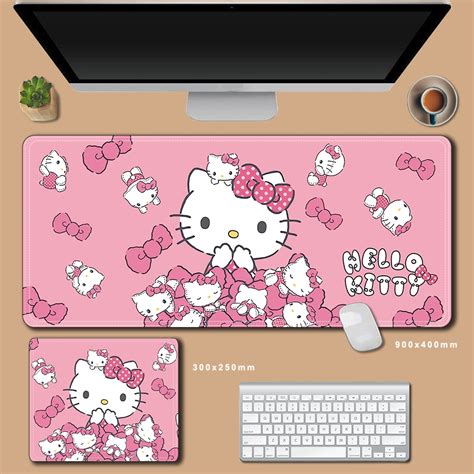 70x30cm Hello Kitty Mouse Pad Large Cute Pink Mousepad Anime Cartoons