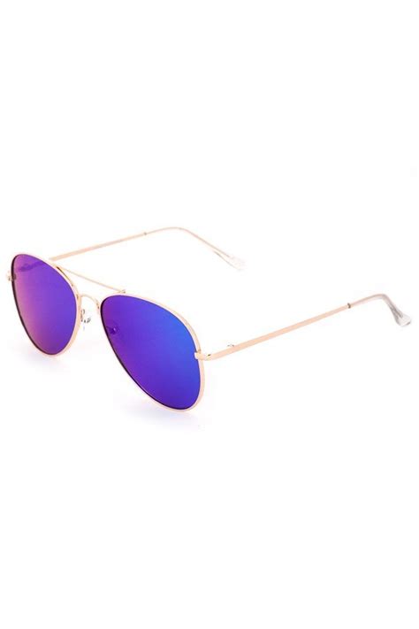Prismatic Splash Gold Metal Aviator Sunglasses