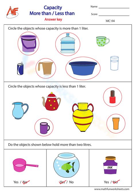 Measuring Liquid Volume Worksheets