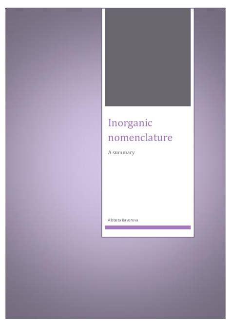 Inorganic Nomenclature Pdfcoffee
