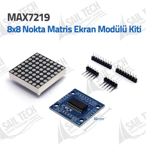 MAX7219 8x8 Nokta Matris Ekran Modülü Kiti