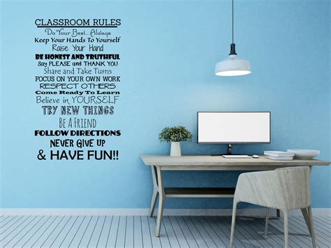 Classroom Rules Quote Removeable Wall Decal Inspirational Wall Signs