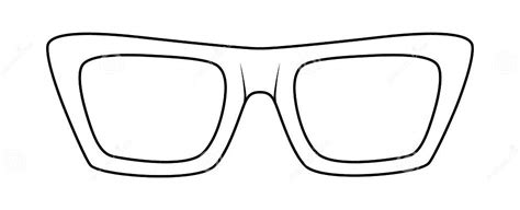 Rectangular Cat Eye Frame Glasses Fashion Accessory Illustration Sunglass Front View For Men