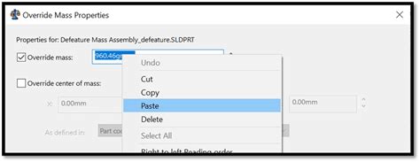 Defeature Tool Keeping The Mass Of The Original Partassembly
