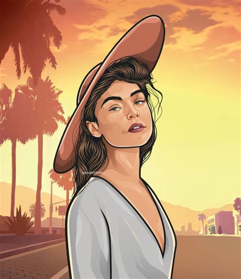 Cartoon Portrait Gta Style Vector Portrait Cartoon Gta