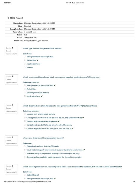 Firewall Quiz Attempt Review Download Free Pdf Firewall Computing Security