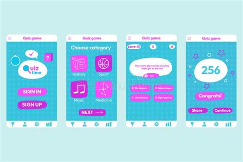 Quiz Test Lottery Millionaire Menu Template Quiz Game Frame Stock