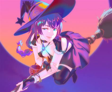 Rule 34 Bakemonogatari Black Thighhighs Blue Eyes Braid Breasts Broom