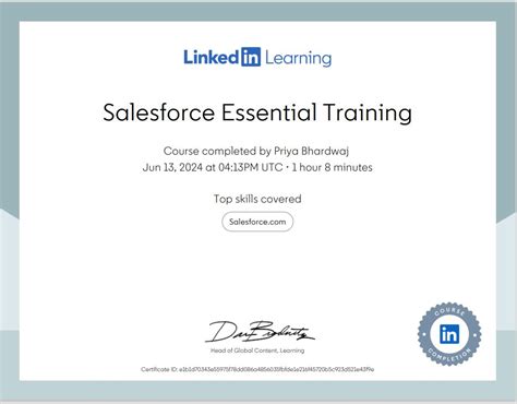 Priya Bhardwaj On Linkedin Salesforce Essential Training Certificate Priya Bhardwaj On Linkedin Salesforce Essential Training Certificate