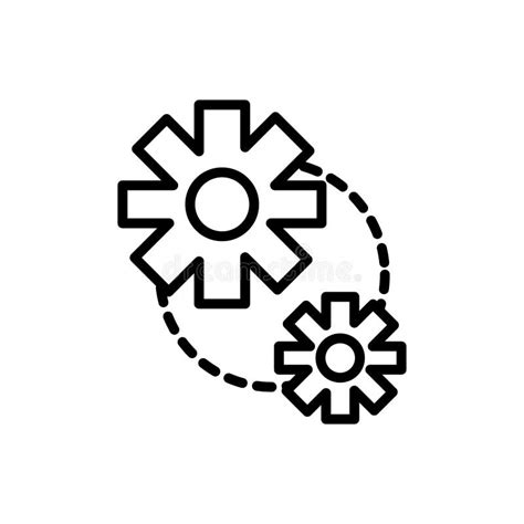 Setting Gear Architecture Icon Line Style Stock Vector Illustration