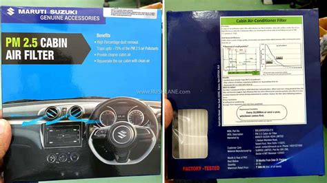 Maruti Launches Pm 2 5 Cabin Air Filter Swift Dzire Baleno Brezza