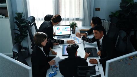 Top View Of Skilled Analytic Analysis Investment Data At Meeting Directorate Stock Image