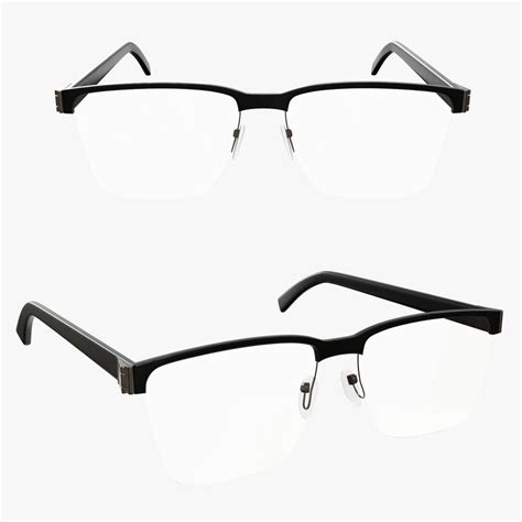 Black Frame Glasses 3d Model Download Accessories On