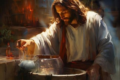 Premium Photo Jesus Christ Turns Water Into Wine Religion Bible