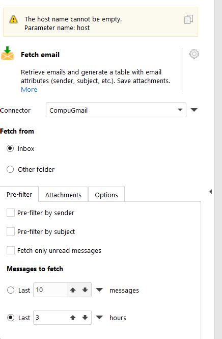 Fetching Email Error Host Name Cannot Be Empty Easymorph Community