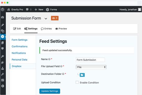 Dropbox Add On 25 Update Gravity Forms