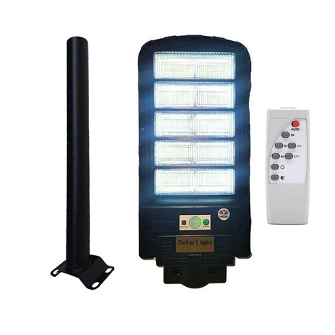 Luminaria Solar Led 500W Poste Kit Suporte Sensor Presença Movimento