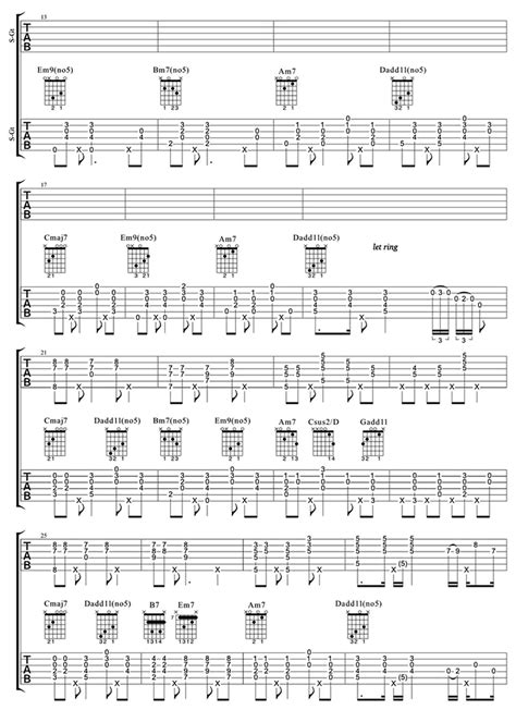 致爱your Song 吉他谱 鹿晗含拼音粤语 Chord4