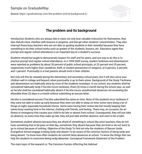 ⇉the Problem And Its Background Research Paper Essay Example Graduateway