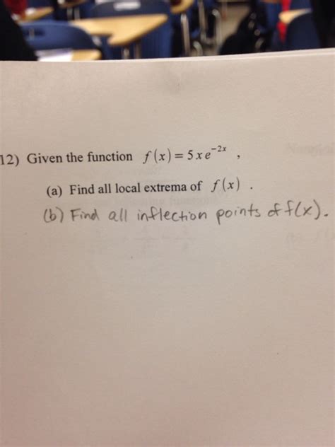 Solved Give The Function F X 5xe 2x Find All Local