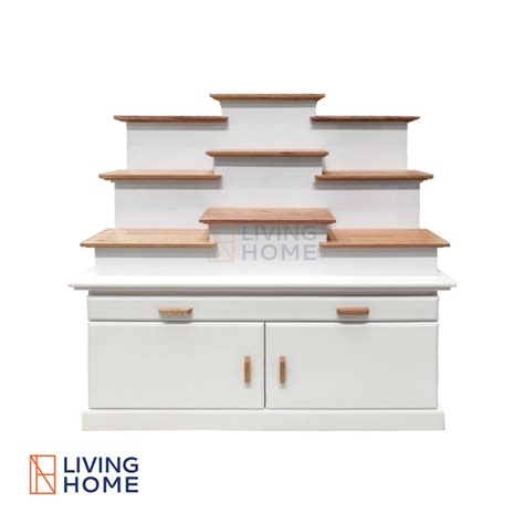 Livinghome Furniture โต๊ะหมู่บูชา สีขาว รุ่น นพคุณ สีขาว โมเดิร์น 120cm
