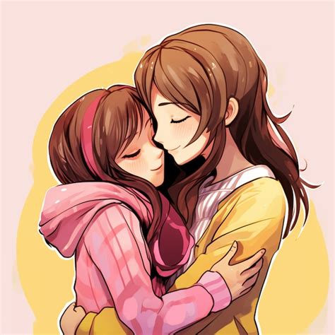 Free Photo Cartoon Style Hugging Day Celebration