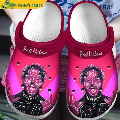 Personalized Post Malone Pink Crocs Discover Comfort And Style Clog Shoes With Funny Crocs