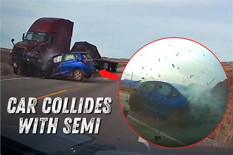 Watch Car Crashes Into Semi In Dashcam Footage