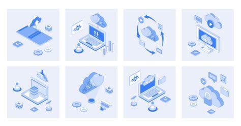Cloud Storage Isometric Concepts Objects Ft 3d And Isometry Envato Elements