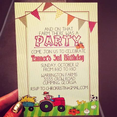 Hayride Farm Birthday Invitation Farm Birthday Invitation Farm