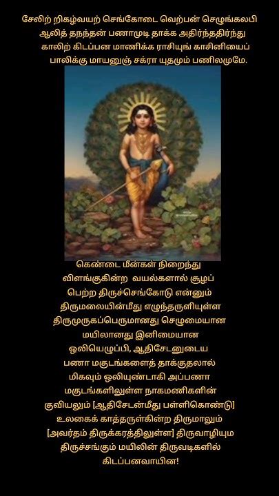 திரு அருணகிரிநாதர் அருளிய கந்தர் அலங்காரம் பாடல் 97 சேலில் திகழ் Youtube