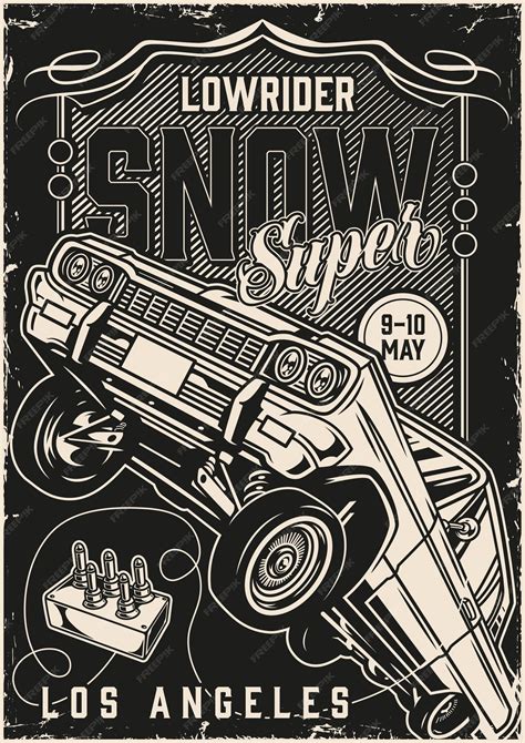 Premium Vector Lowrider Cars Super Show Vintage Poster