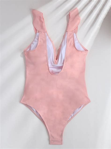 Shein Maternity Ruffle Trim One Piece Swimsuit Shein Usa