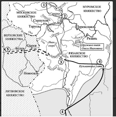 Город обозначенный на схеме цифрой 1 в период смуты был центром