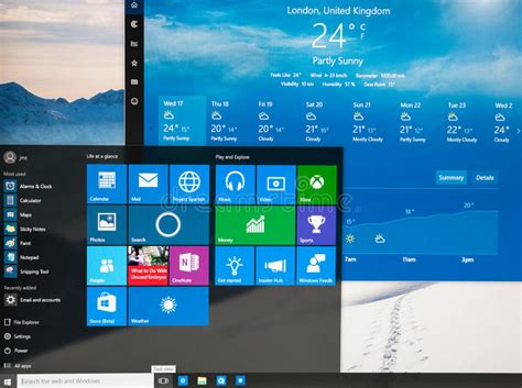 Photo Of Windows 10 Insider Preview Running On A Pc Editorial Stock