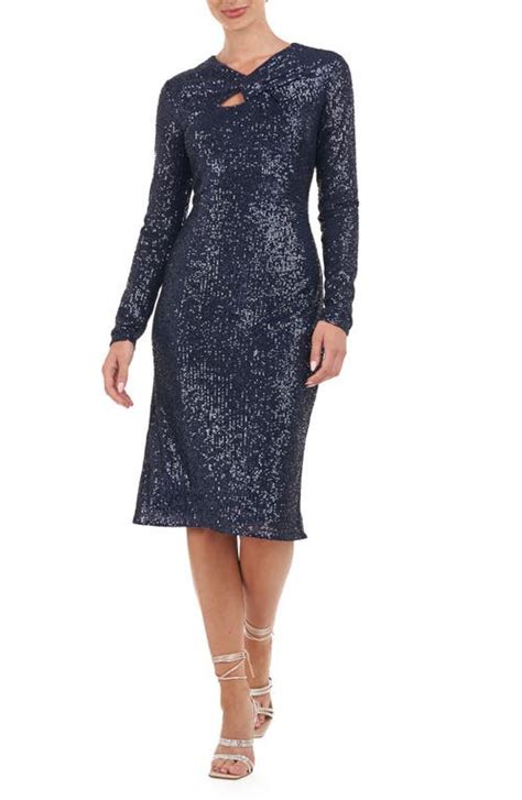 Cutout Sequin Long Sleeve Cocktail Minidress Editorialist
