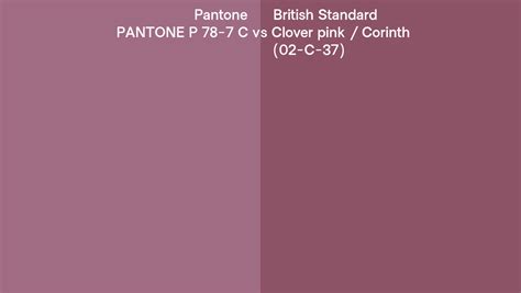 Pantone P 78 7 C Vs British Standard Clover Pink Corinth 02 C 37