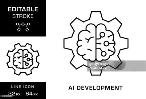 Artificial Intelligence Development Editable Stroke Line Icon Design