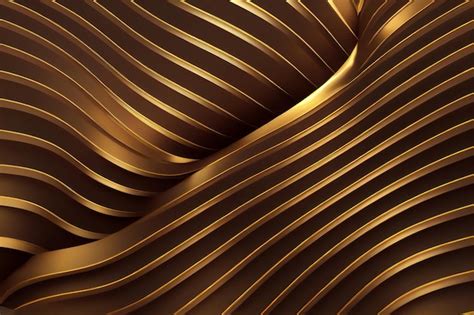 Render D Ondulado Abstracto De Fondo De Oro Foto Premium