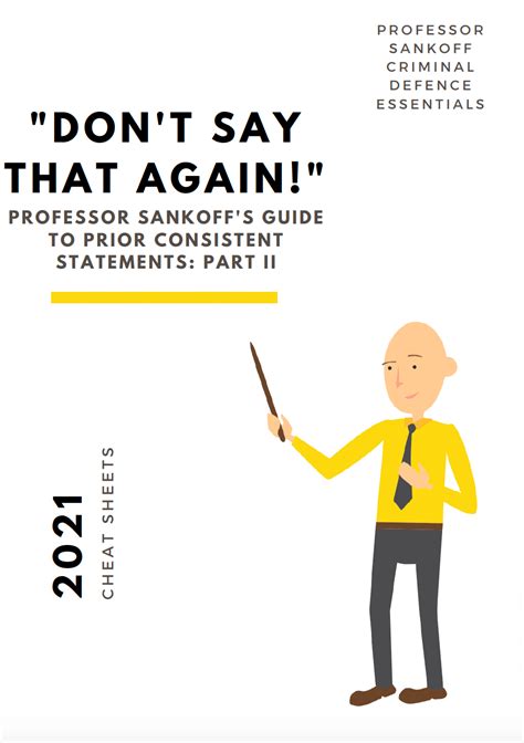 Cheat Sheet Don T Say That Again Professor Sankoff S Guide To Prior