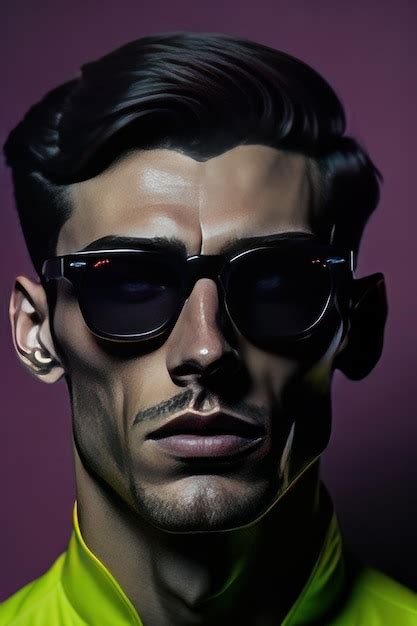 Premium Ai Image Stylish Man With Sunglasses And With Black Details