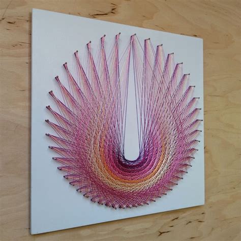 String Art Contemporary Art Handmade Geometric String Art Abstract Line Art Etsy String