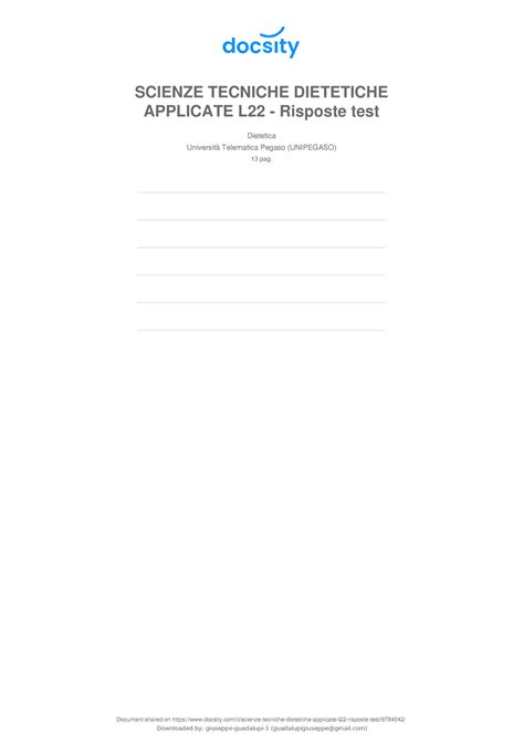 Scienze Tecniche Dietetiche Applicate L22 Risposte Test Scienze