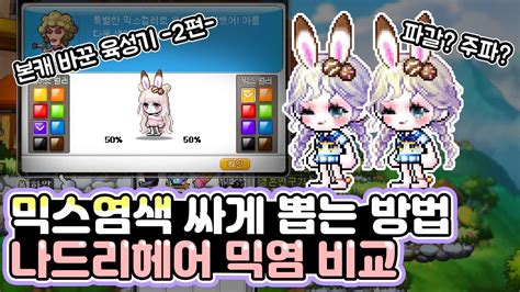 [메이플☆어이] 카데나 오디 믹염 원더바니 믹염색 비교 나드리 헤어 주파vs파갈 비교 Youtube