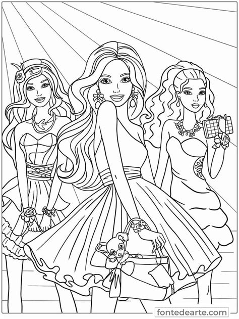Barbie Desenho Para Colorir E Pintar Menina Imprimir Pdf