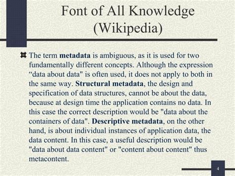 Metadata Lecture 1 Intro Ppt Databases Computer Software And Applications