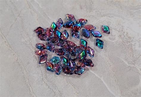 Gemduo Beads Summer Rainbow Dark Violet 40 Count 5 X 8 Mm 2 Hole Czech Bead Gd 00030 48113