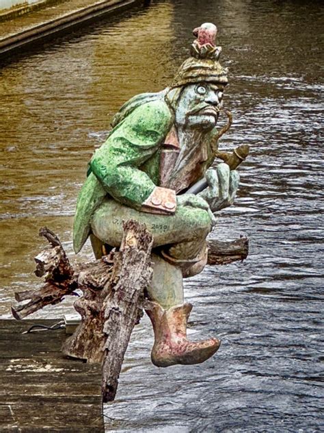 Water Gremlin Overlooking Prague Canal Stock Image Image Of Wood River 353203777